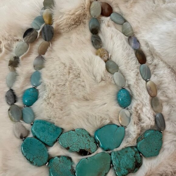 Studio Barse | Jewelry | Barse Turquoise Slab Statement Necklace | Poshmark
